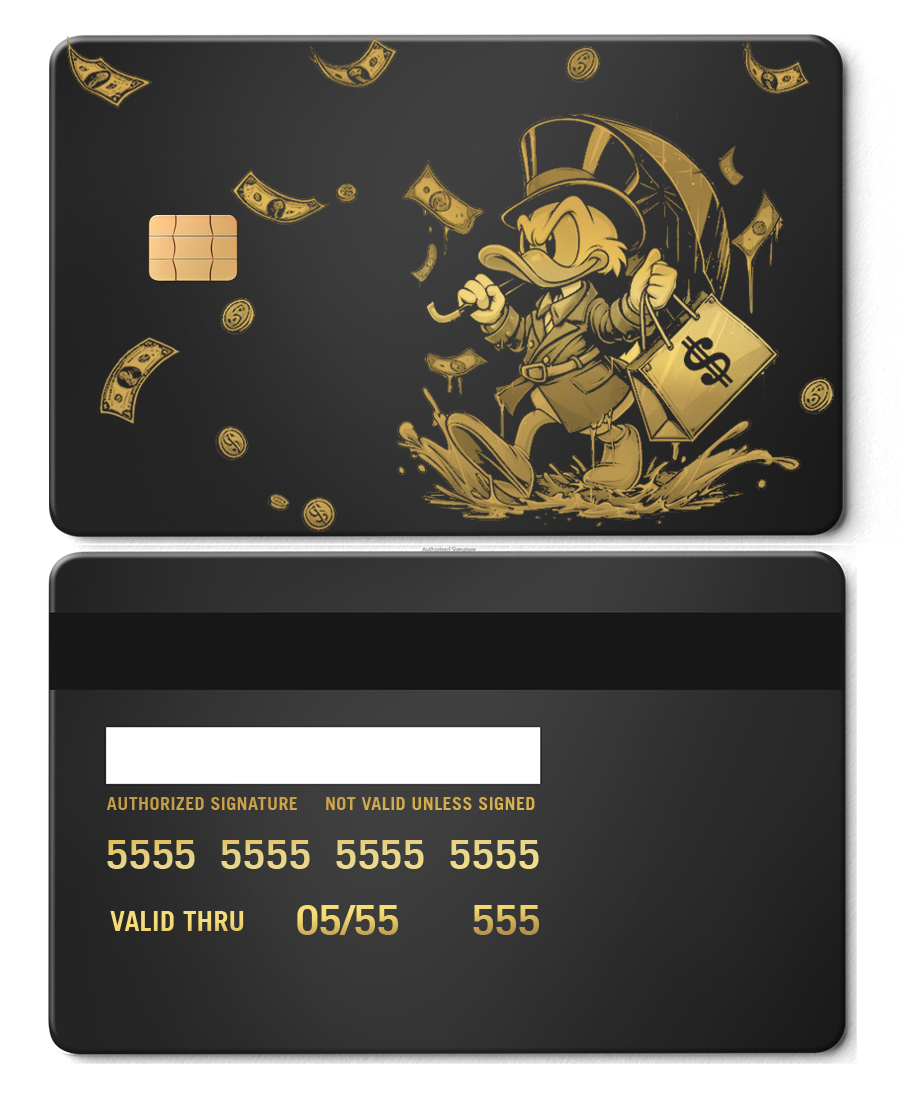 Scrooge Raining Cash Card
