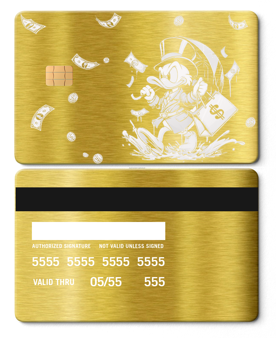Scrooge Raining Cash Card