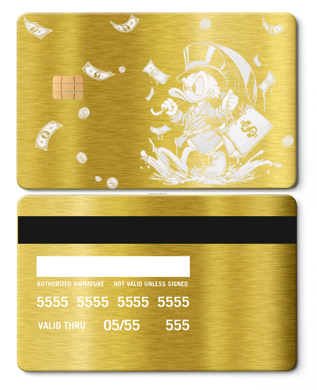 Scrooge Raining Cash Card